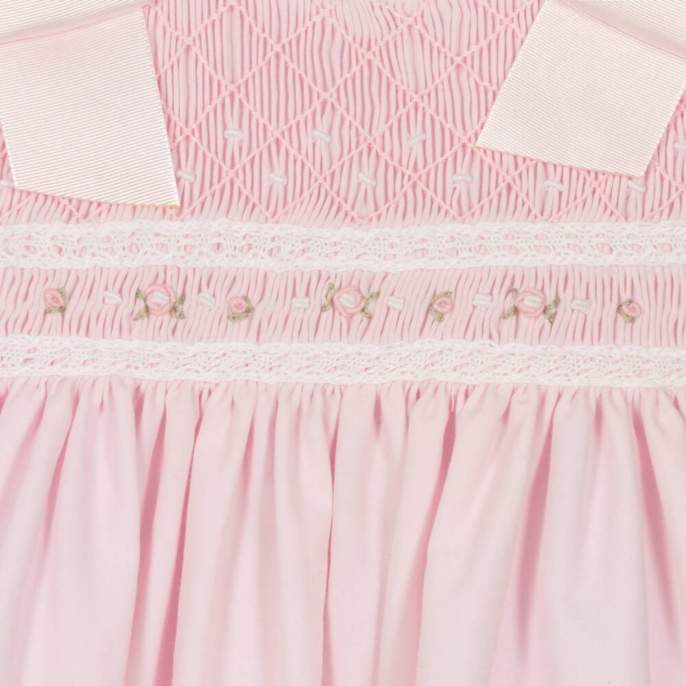 Pretty Originals - Girls Pink Smocked Cotton Dress Set | Childrensalon ...