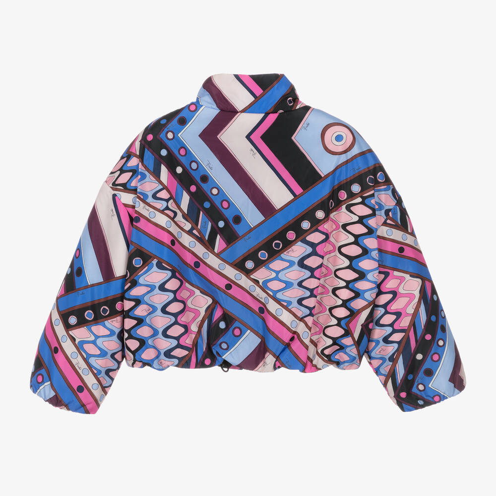 PUCCI - Girls Blue Vivara Puffer Jacket | Childrensalon Outlet