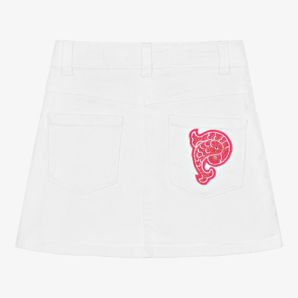 PUCCI - Girls White Denim Fish Logo Skirt | Childrensalon Outlet