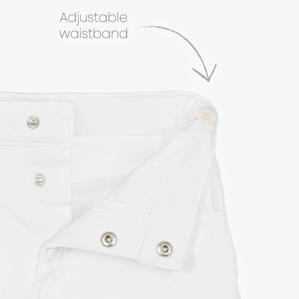 PUCCI - Girls White Denim Fish Logo Skirt | Childrensalon Outlet