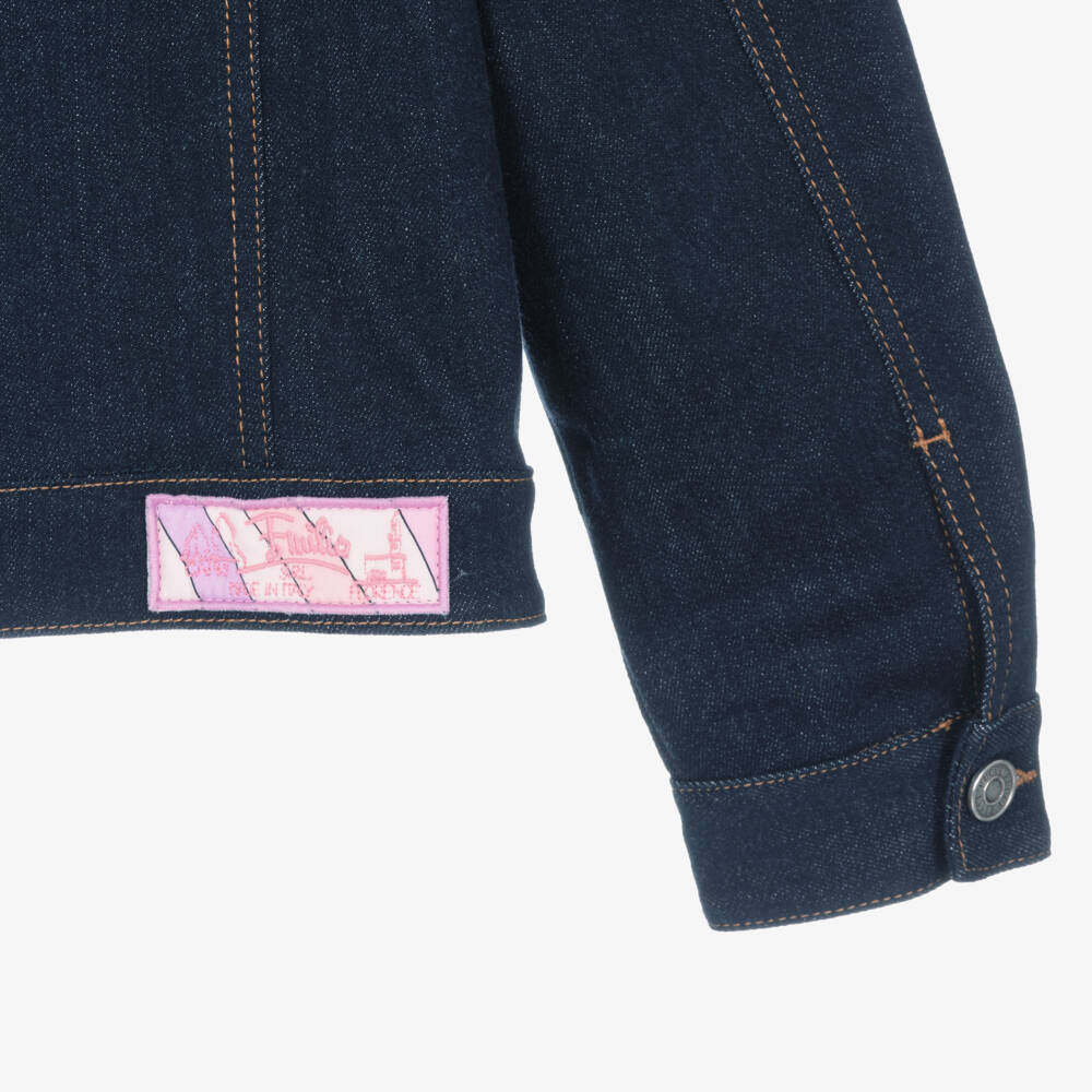 PUCCI - Teen Girls Blue Denim Marmo Jacket | Childrensalon Outlet