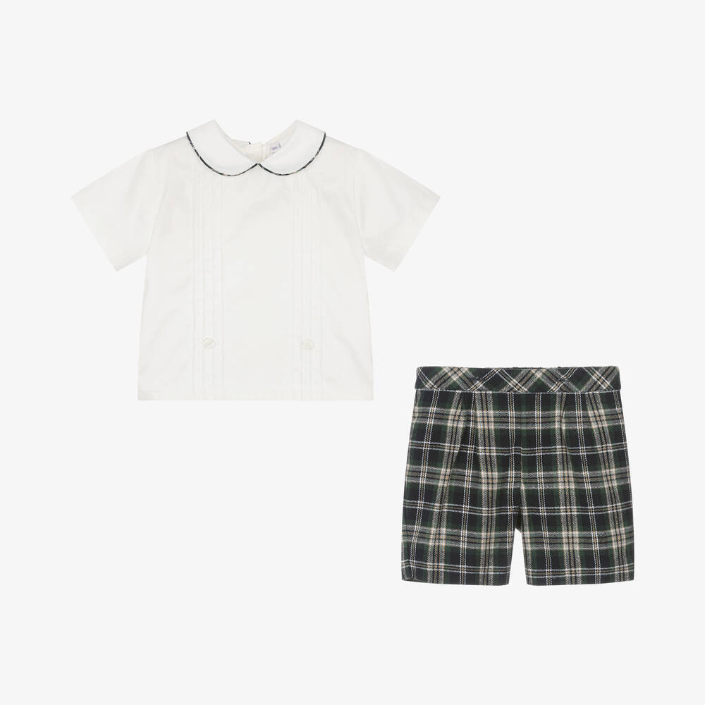Rachel Riley - Boys Tartan Shorts Set | Childrensalon Outlet