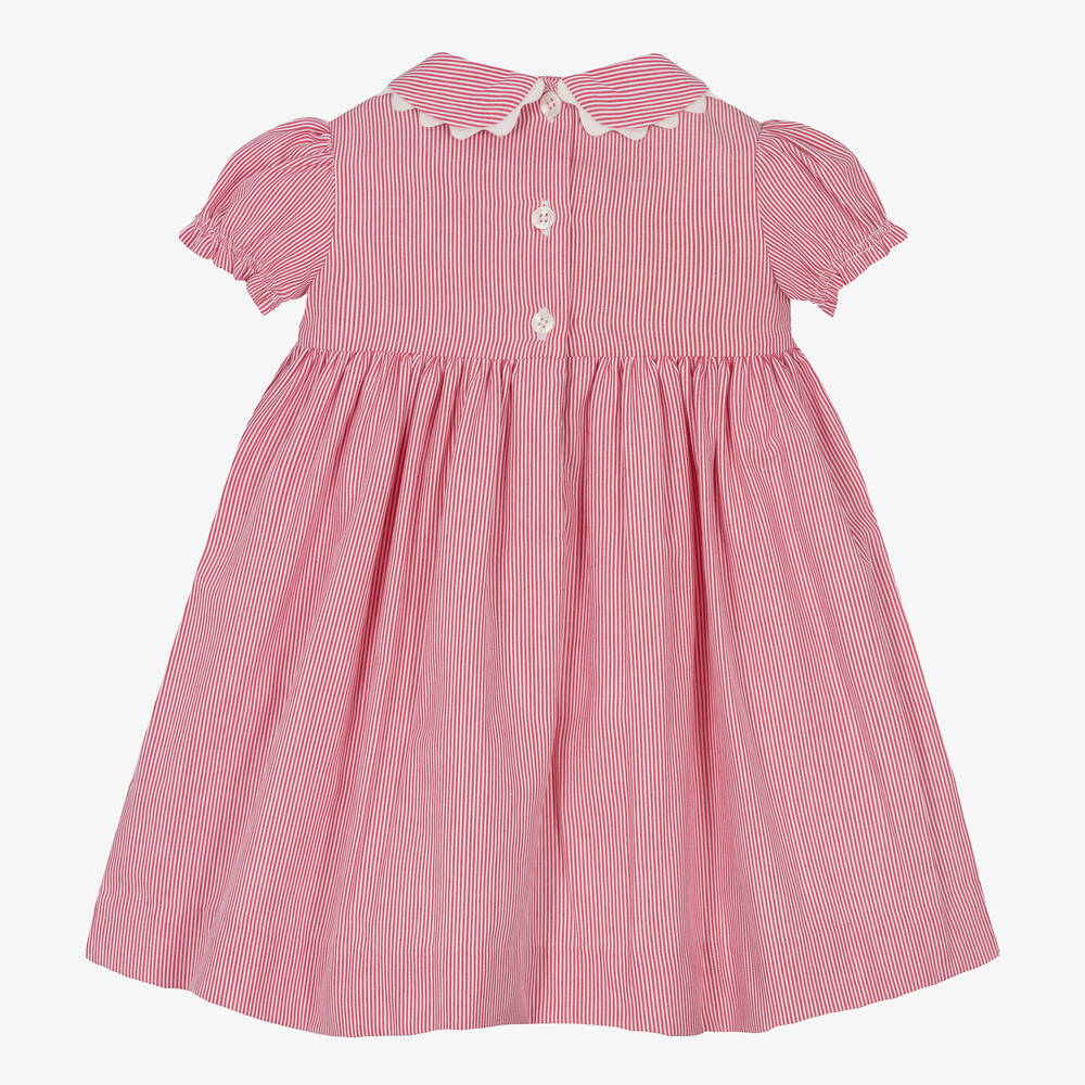 Rachel Riley - Baby Girls Red & White Smocked Dress | Childrensalon Outlet