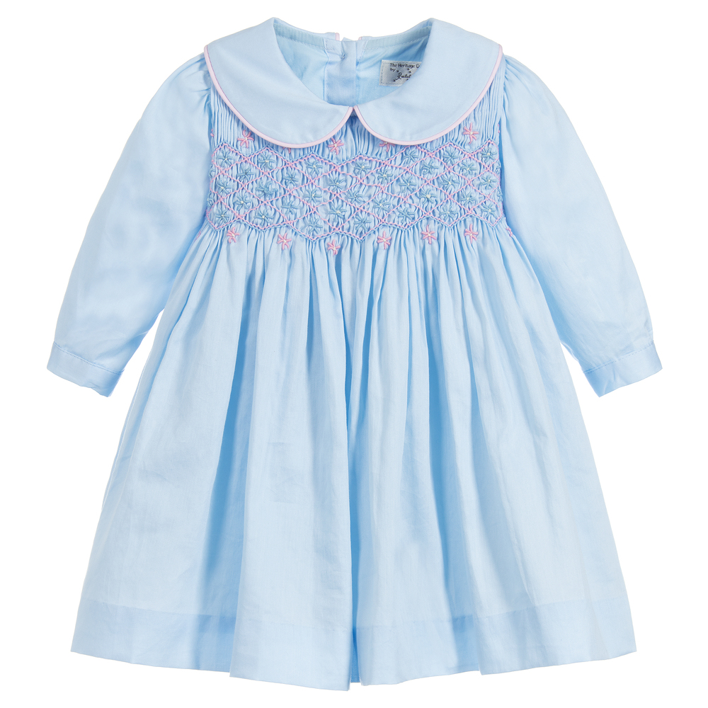 Rachel Riley - Blue Hand-Smocked Dress | Childrensalon Outlet