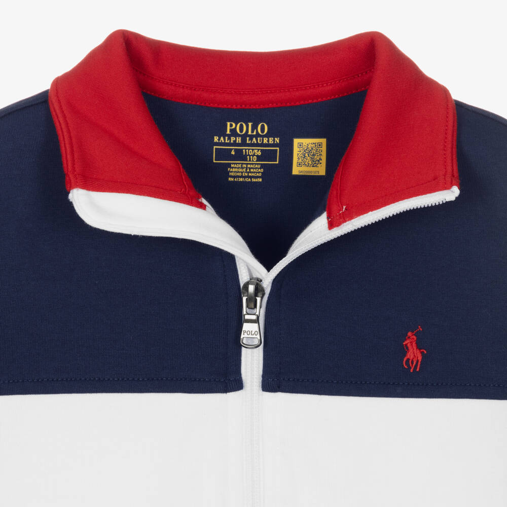 Ralph Lauren - Boys Colourblock Cotton Track Jacket | Childrensalon Outlet