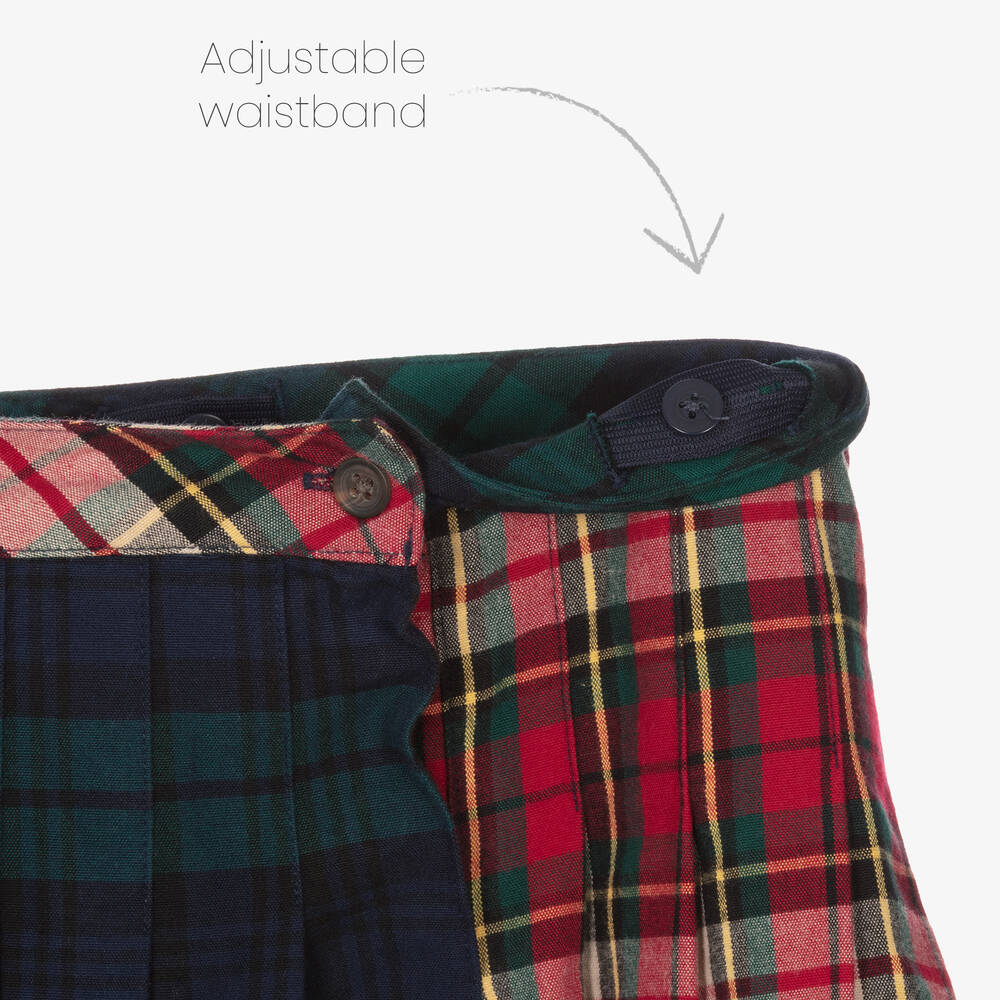 Polo Ralph Lauren - Girls Blue Pleated Tartan Skirt | Childrensalon Outlet