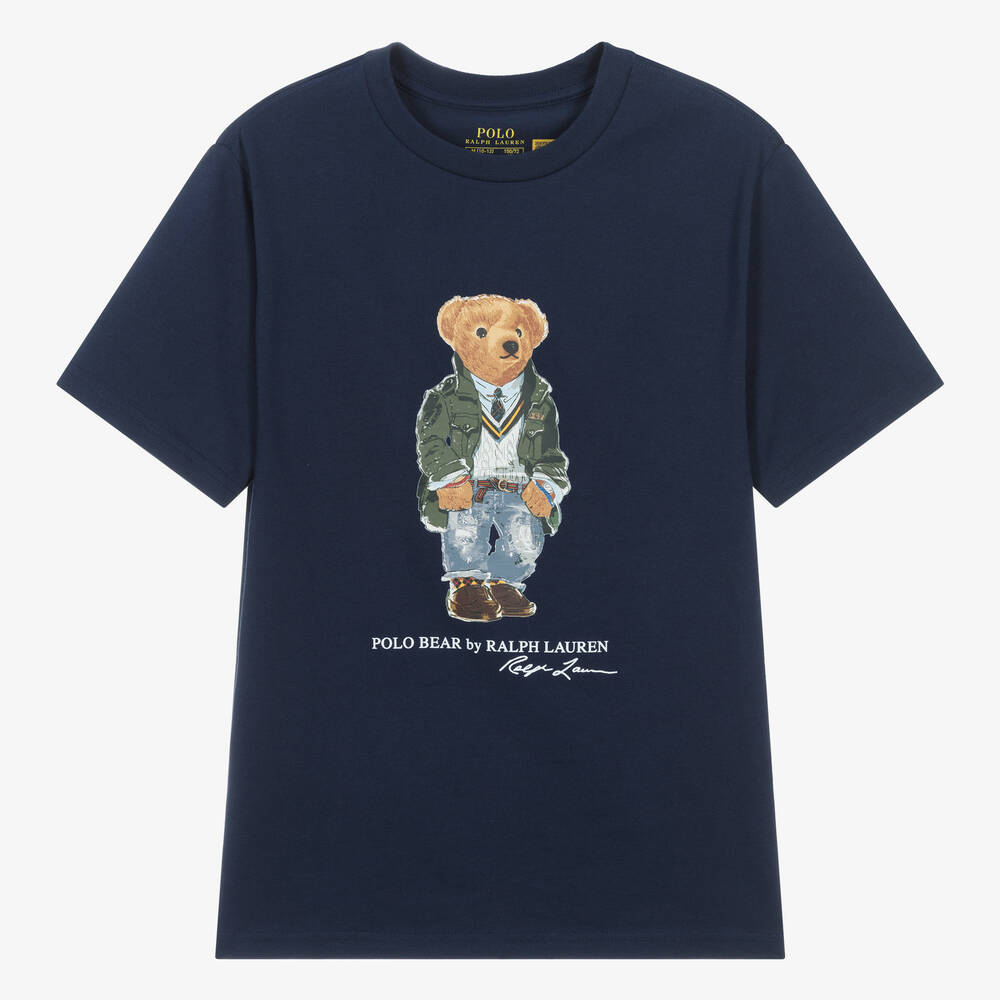 Ralph Lauren - Teen Boys Navy Blue Polo Bear T-Shirt | Childrensalon Outlet