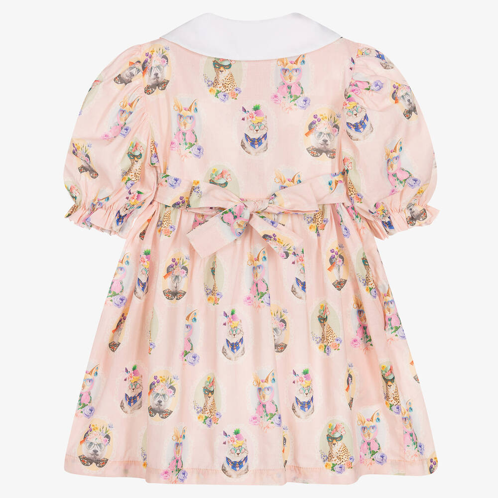 RaspberryPlum - Girls Pink Animal Print Cotton Dress | Childrensalon Outlet