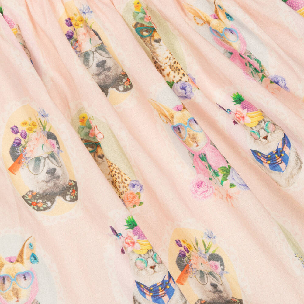RaspberryPlum - Girls Pink Animal Print Cotton Skirt | Childrensalon Outlet
