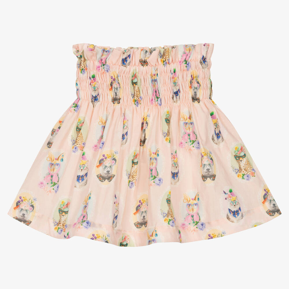 RaspberryPlum - Girls Pink Animal Print Cotton Skirt | Childrensalon Outlet
