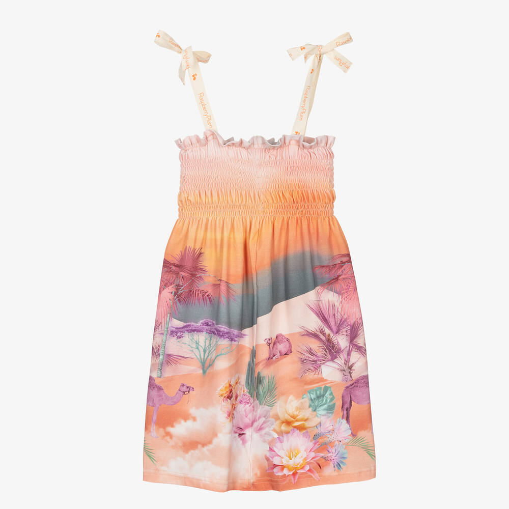 RaspberryPlum - Girls Pink Cotton Desert-Print Dress | Childrensalon Outlet
