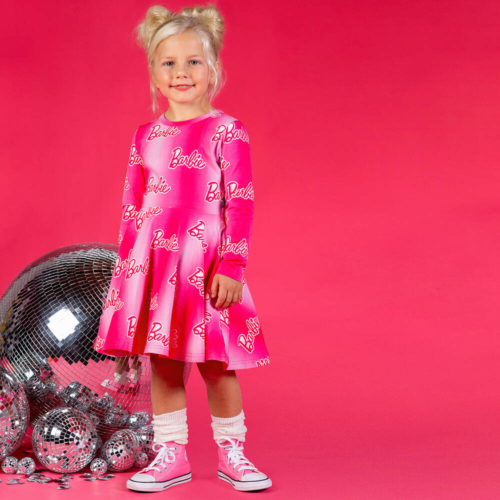 Rock Your Baby Girls Pink Barbie Cotton Dress