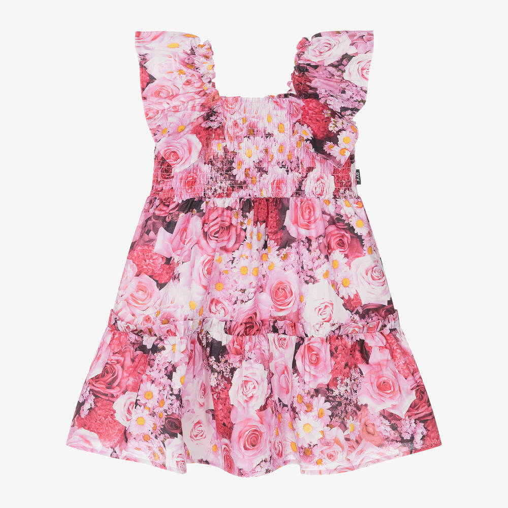Rock Your Baby - Girls Pink Cotton Rose Garden Dress | Childrensalon Outlet