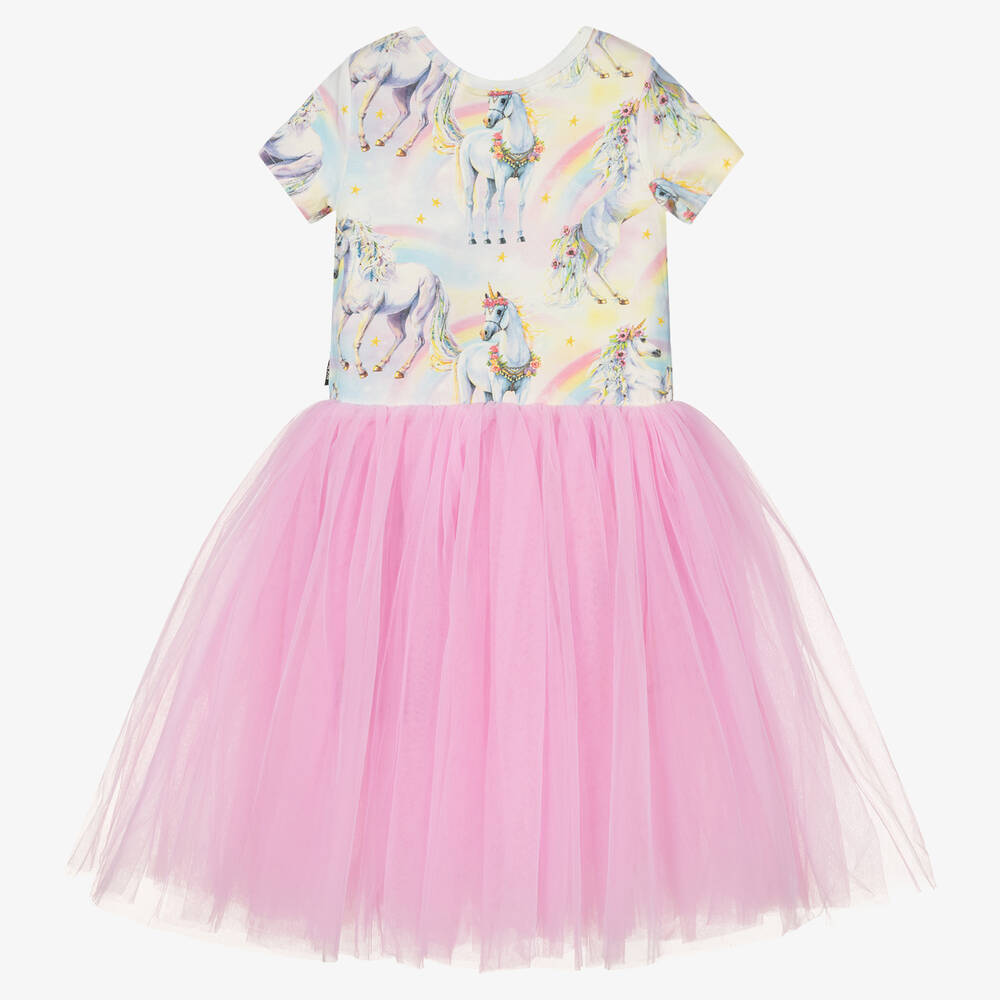 Rock Your Baby - Pink Sorbet Unicorn Tulle Dress | Childrensalon Outlet
