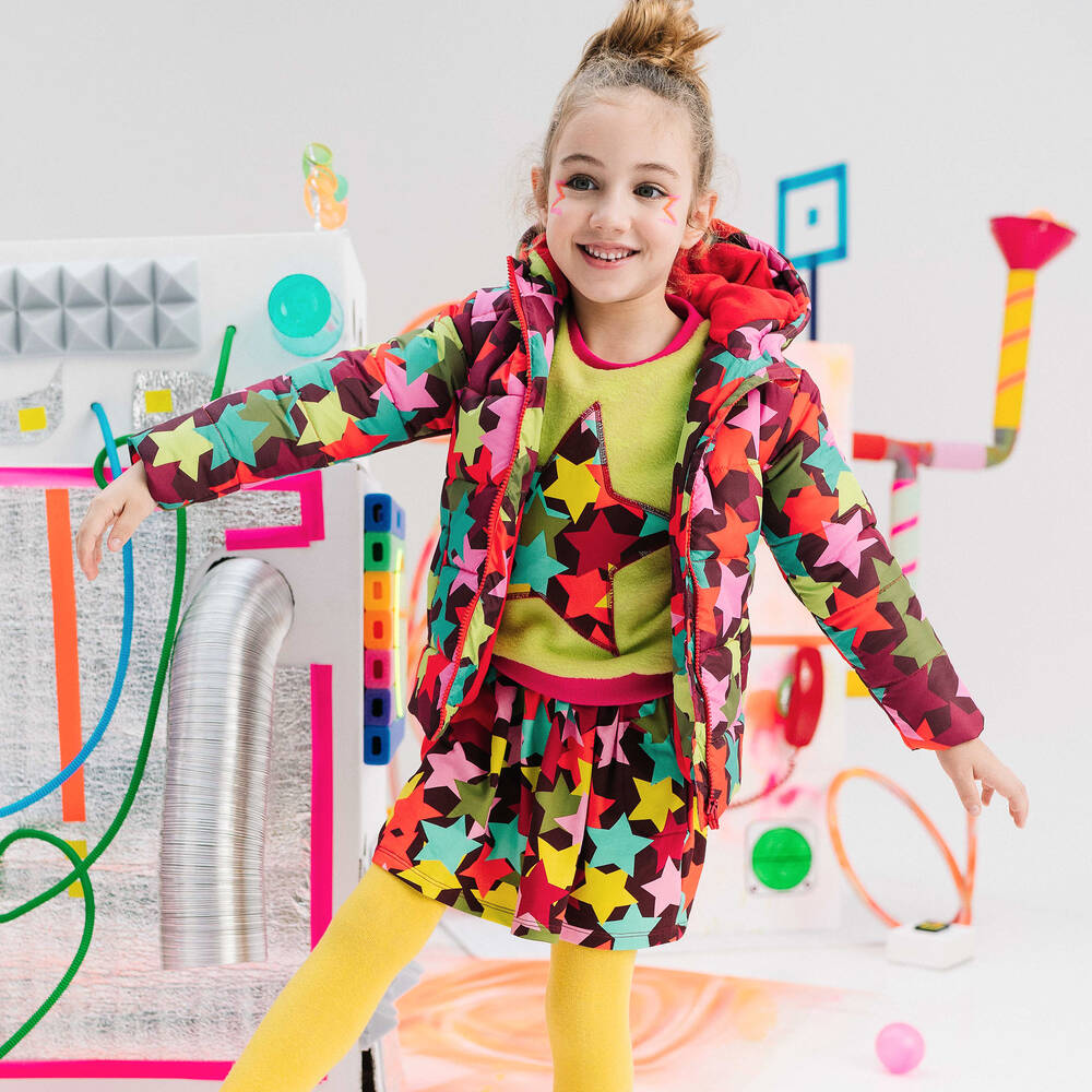 Rosalita Señoritas - Girls Burgundy Red Star Puffer Jacket ...