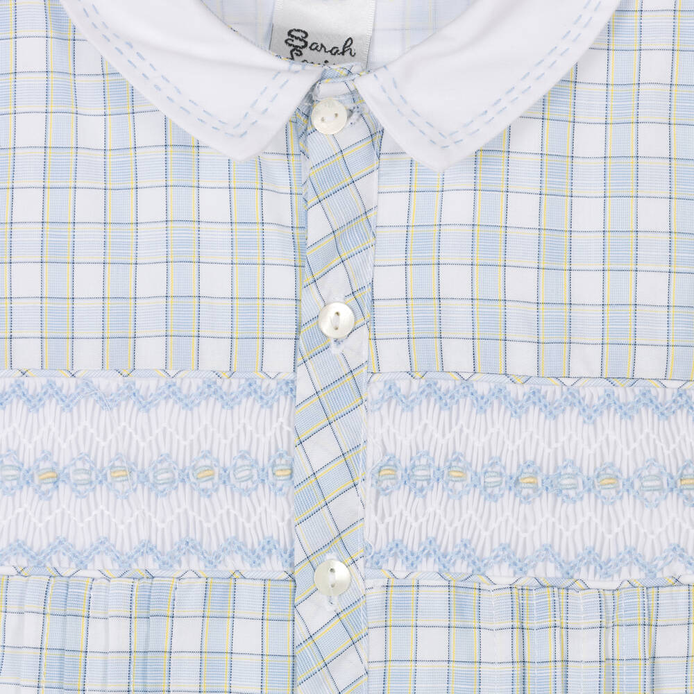 Sarah Louise - Baby Boys Checked Cotton Shortie | Childrensalon Outlet