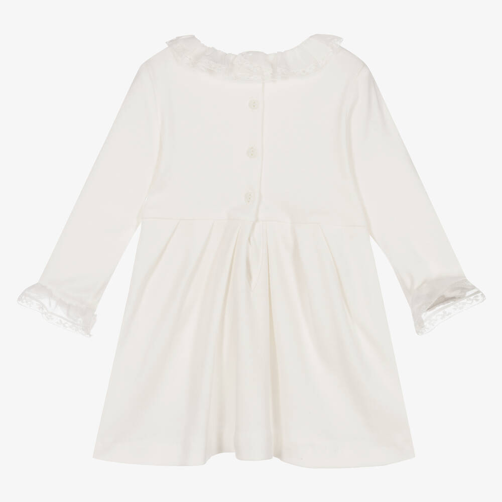 Sarah Louise - Girls Ivory Cotton Jersey Dress | Childrensalon Outlet Sarah Louise - Girls Ivory Cotton Jersey Dress | Childrensalon Outlet