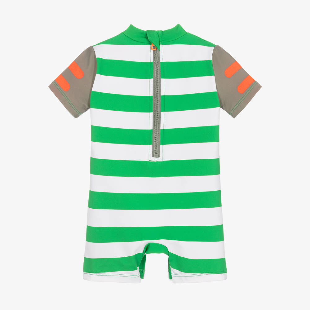 Stella McCartney Kids - Комбинезон в зеленую полоску с ящерицами (UPF50 ...