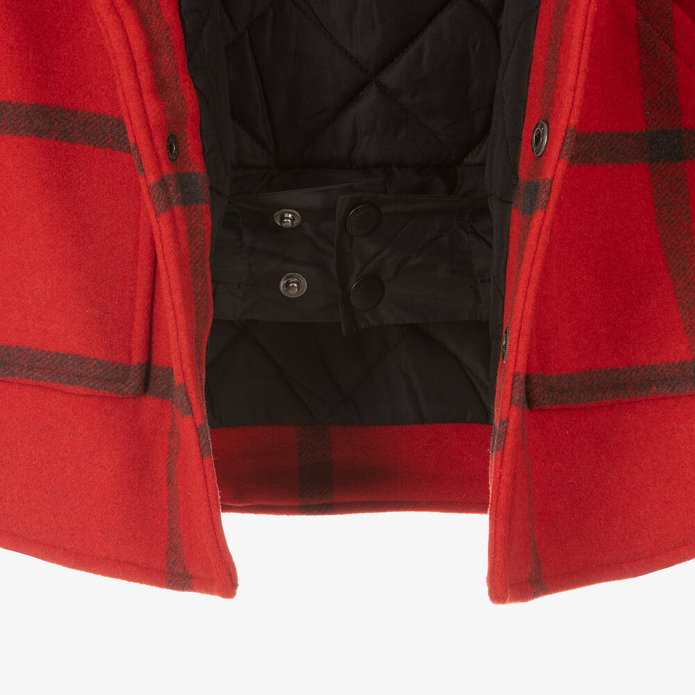 Stella McCartney Kids - Boys Red Checked Wool Jacket | Childrensalon Outlet