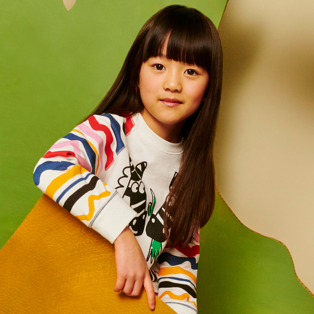 Stella McCartney Kids - Girls White Zebra Tracksuit | Childrensalon Outlet