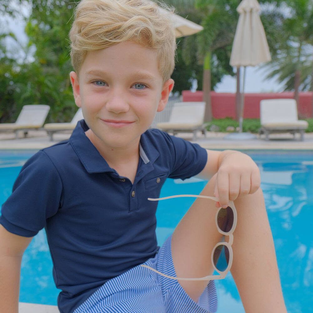 Sunuva - Boys Blue Beach Polo Shirt | Childrensalon Outlet