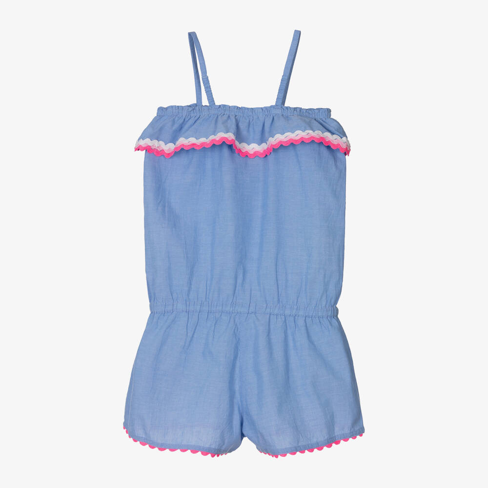 Sunuva - Girls Blue Cotton Playsuit | Childrensalon Outlet