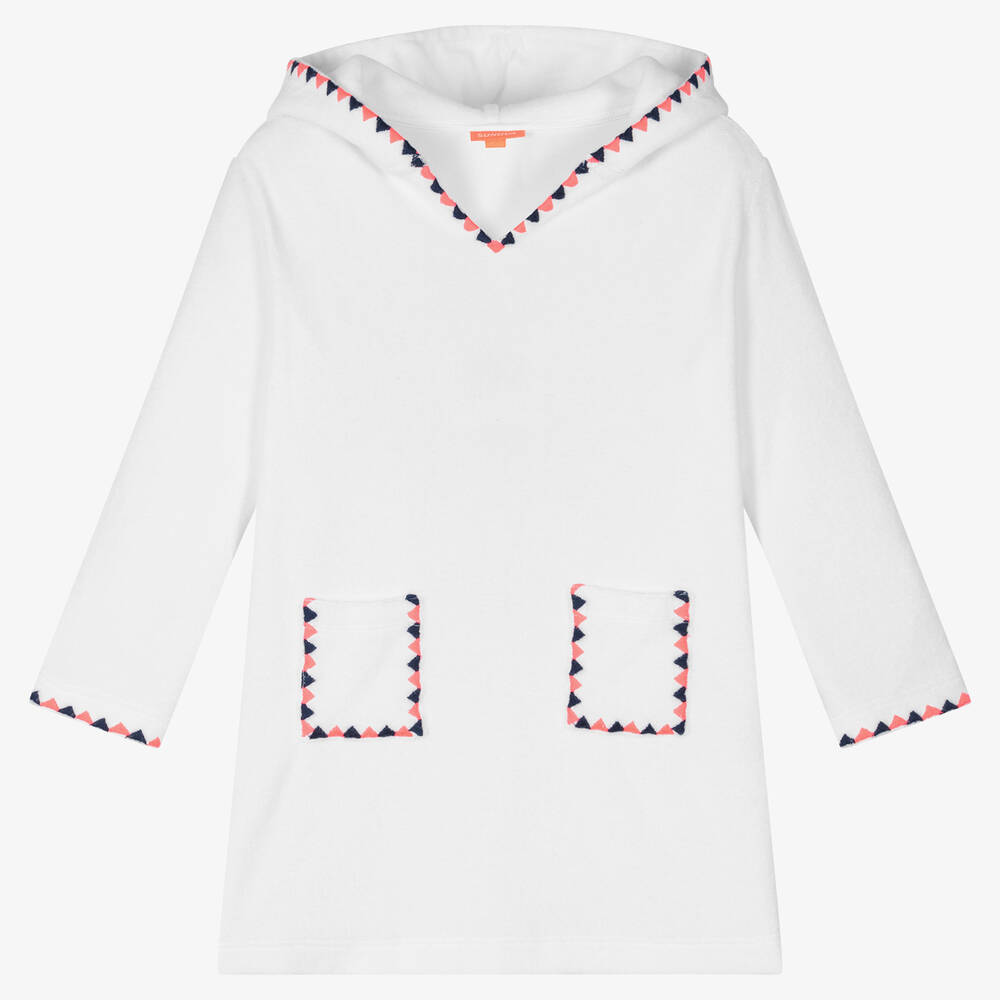 Sunuva - Girls White Hooded Towelling Dress | Childrensalon Outlet