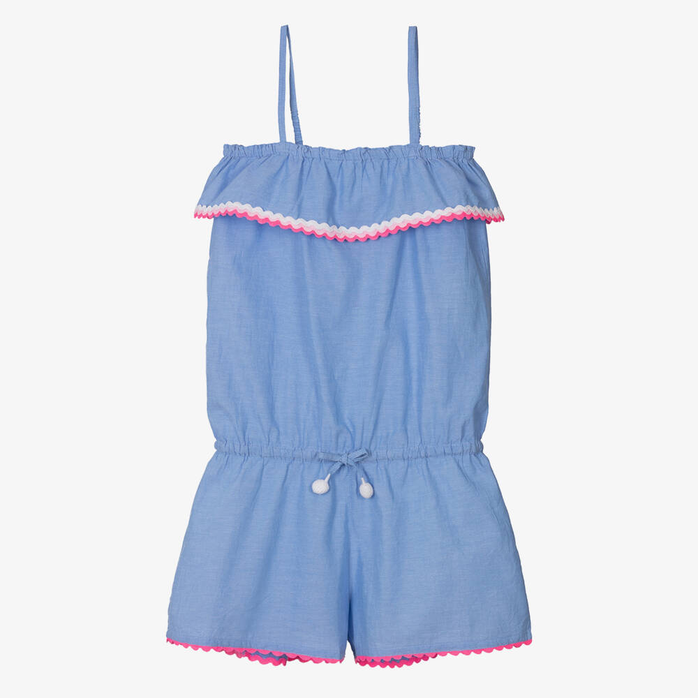 Sunuva - Teen Girls Blue Cotton Playsuit | Childrensalon Outlet