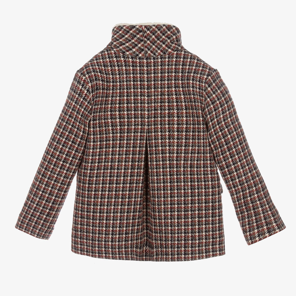 Tartine et Chocolat - Girls Blue & Red Check Jacket | Childrensalon Outlet