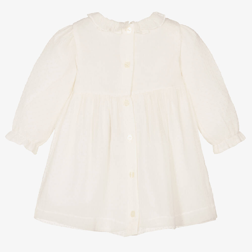 Tartine et Chocolat - Robe ivoire en soie fille | Childrensalon Outlet