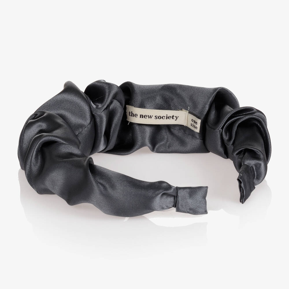 The New Society Teen Girls Grey Satin Hairband Childrensalon Outlet