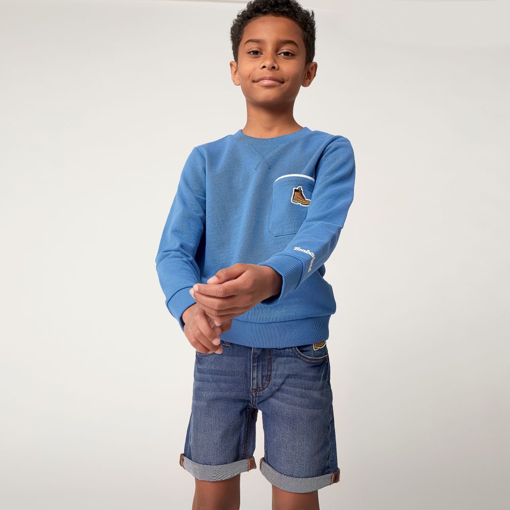 Timberland - Boys Blue Denim Shorts | Childrensalon Outlet
