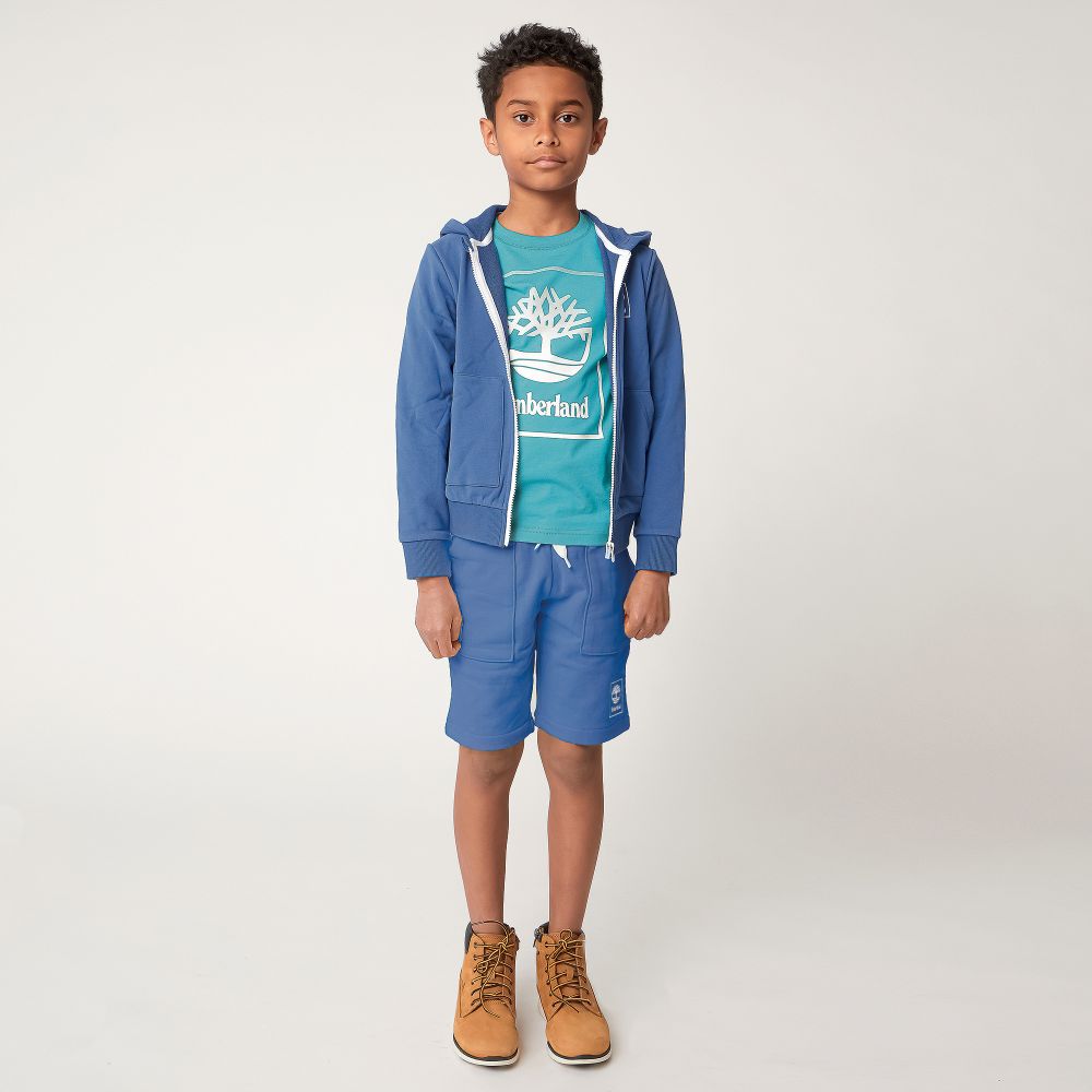 Timberland - Boys Blue Logo Shorts | Childrensalon Outlet