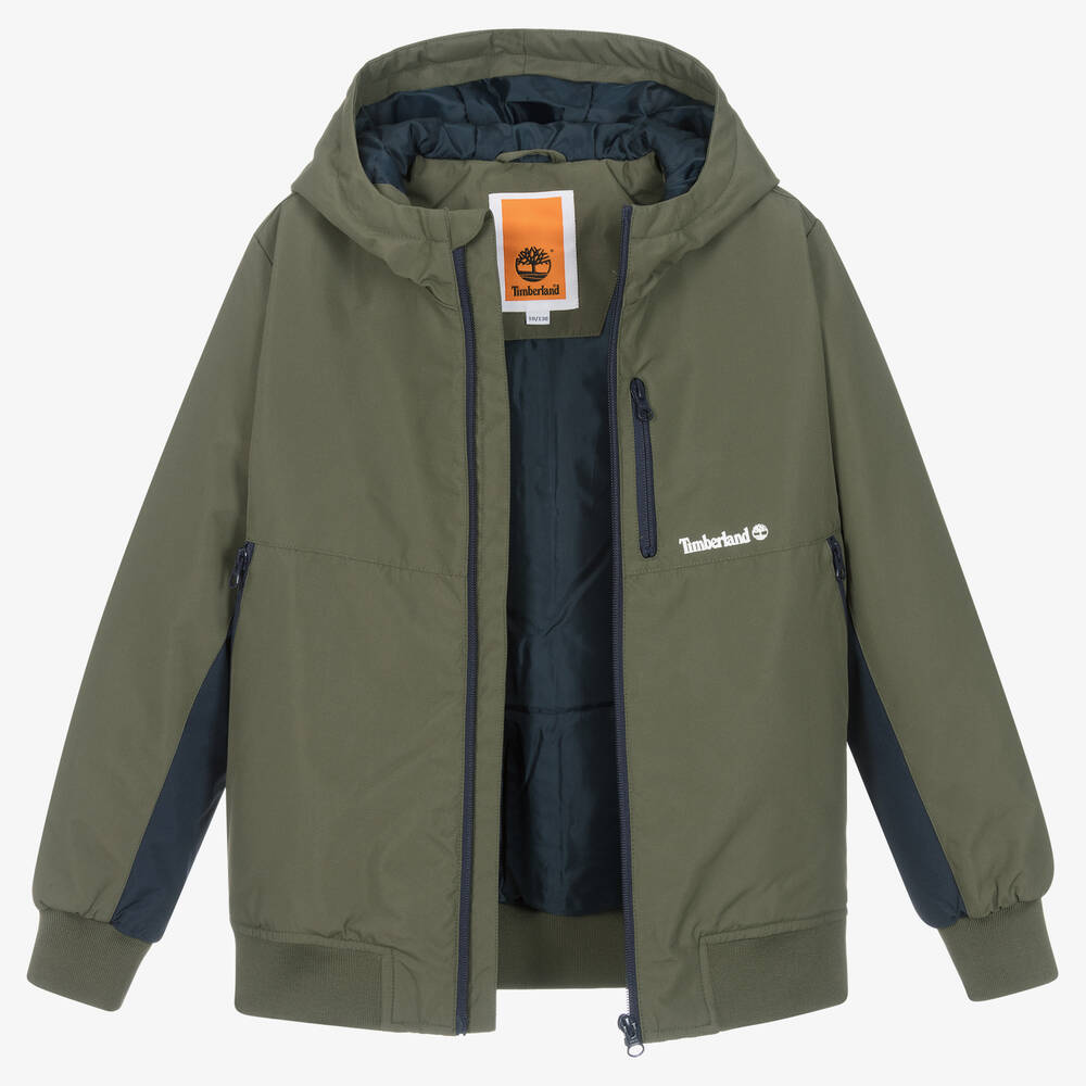 Timberland - Teen Boys Green Water Repellent Jacket | Childrensalon Outlet