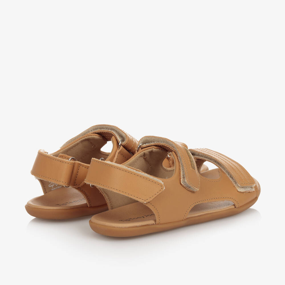 Tip Toey Joey - Boys Brown Leather Sandals | Childrensalon Outlet