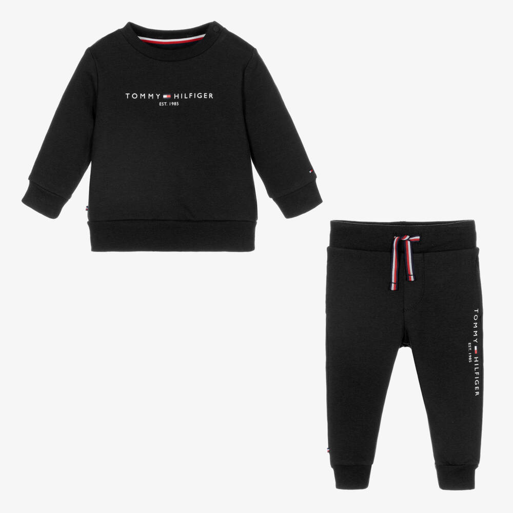 Tommy Hilfiger - Baby Boys Black Tracksuit Set | Childrensalon Outlet