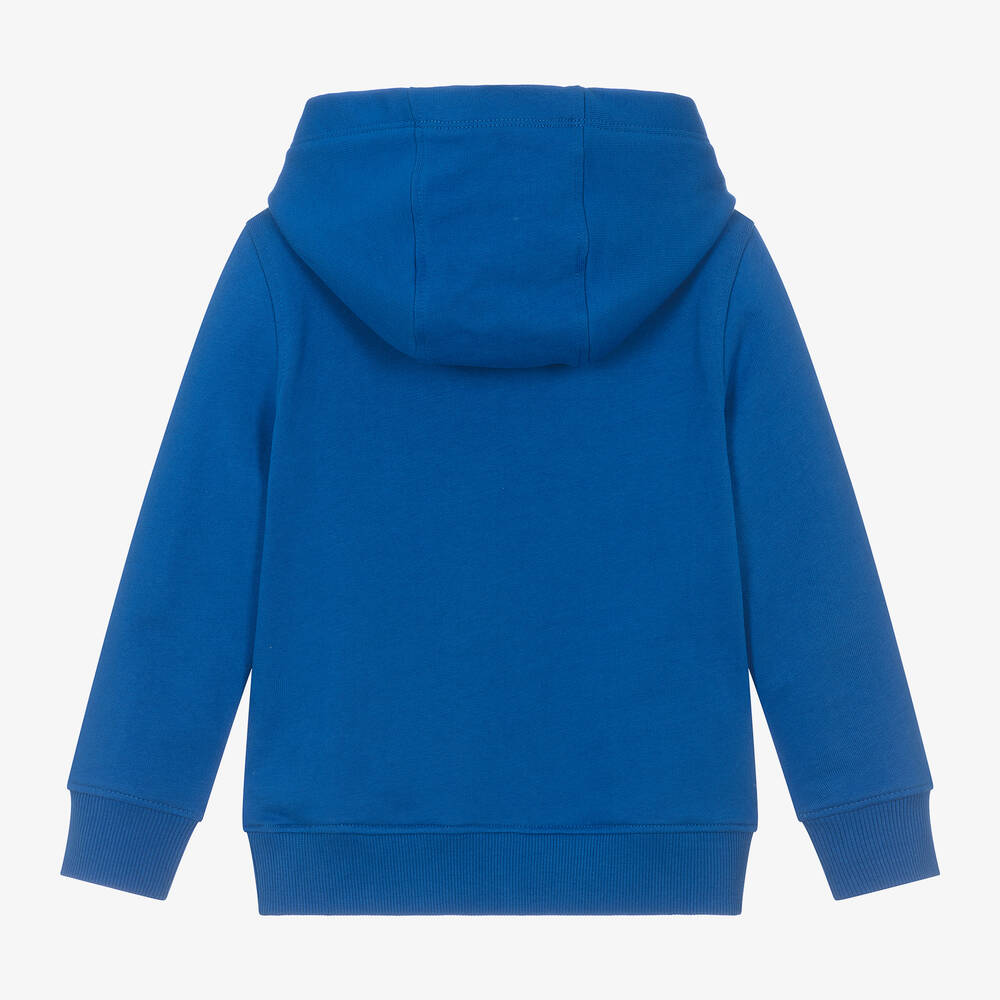 Tommy Hilfiger - Blue Cotton Jersey Embroidered Hoodie | Childrensalon Outlet