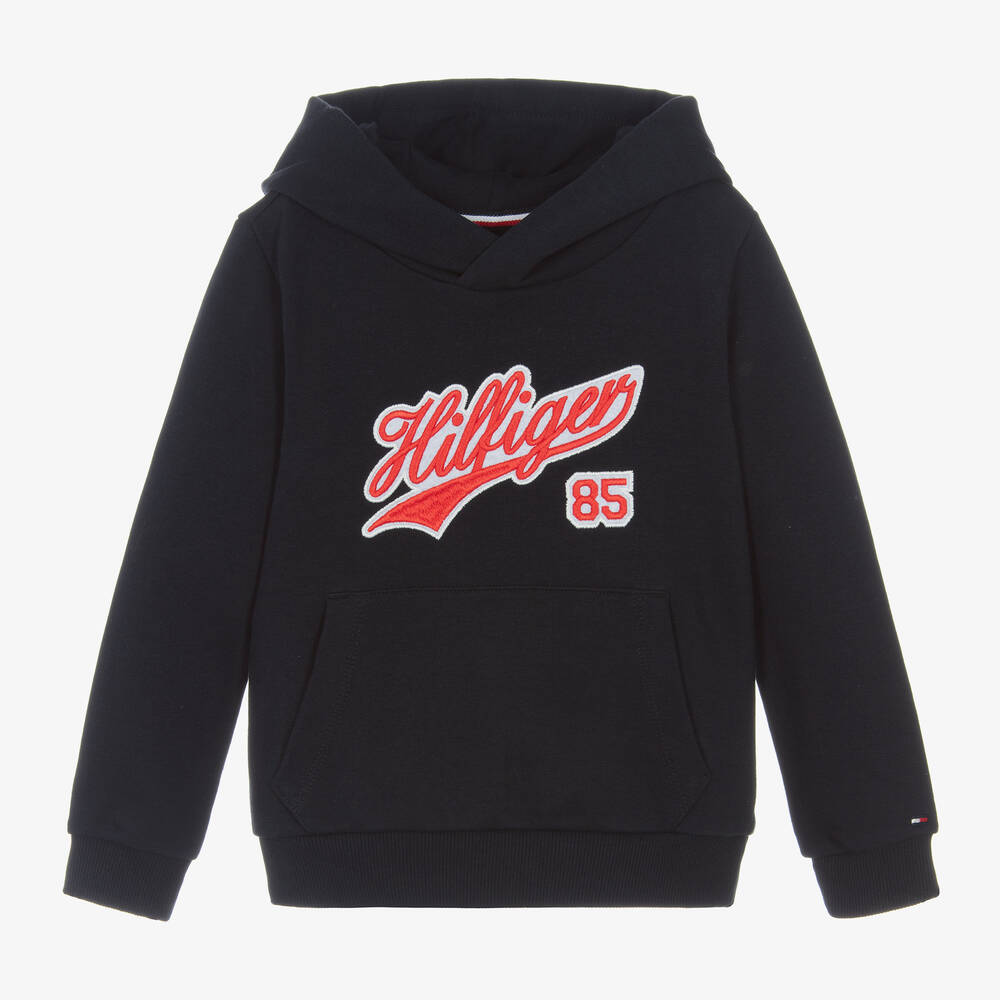 Tommy Hilfiger - Boys Blue Cotton Jersey Hoodie | Childrensalon Outlet