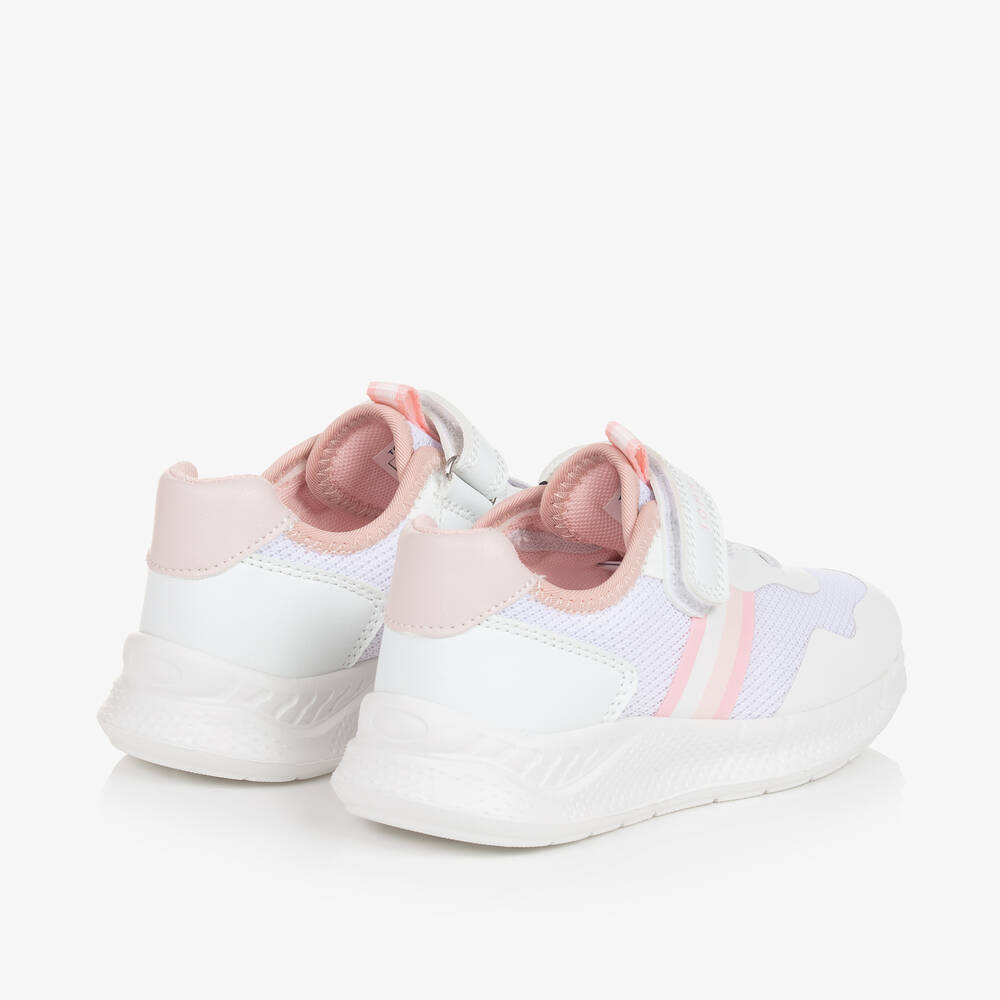 Tommy Hilfiger - Girls White & Pink Velcro Trainers | Childrensalon Outlet