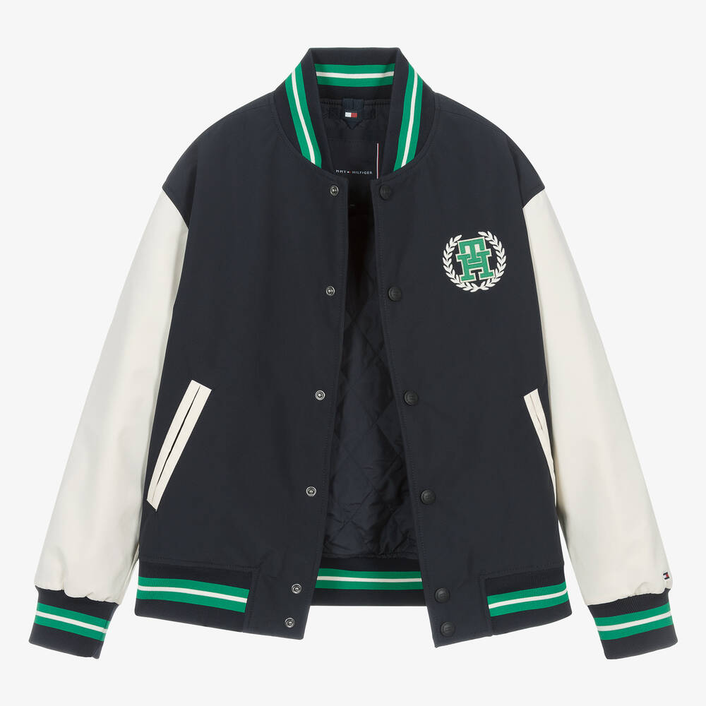 Tommy Hilfiger - Teen Boys Navy Blue Varsity Jacket | Childrensalon Outlet