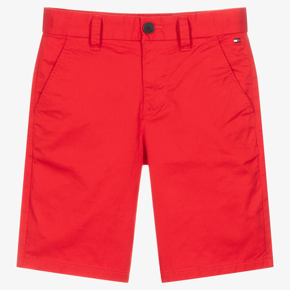 Tommy Hilfiger - Teen Boys Red Chino Shorts | Childrensalon Outlet