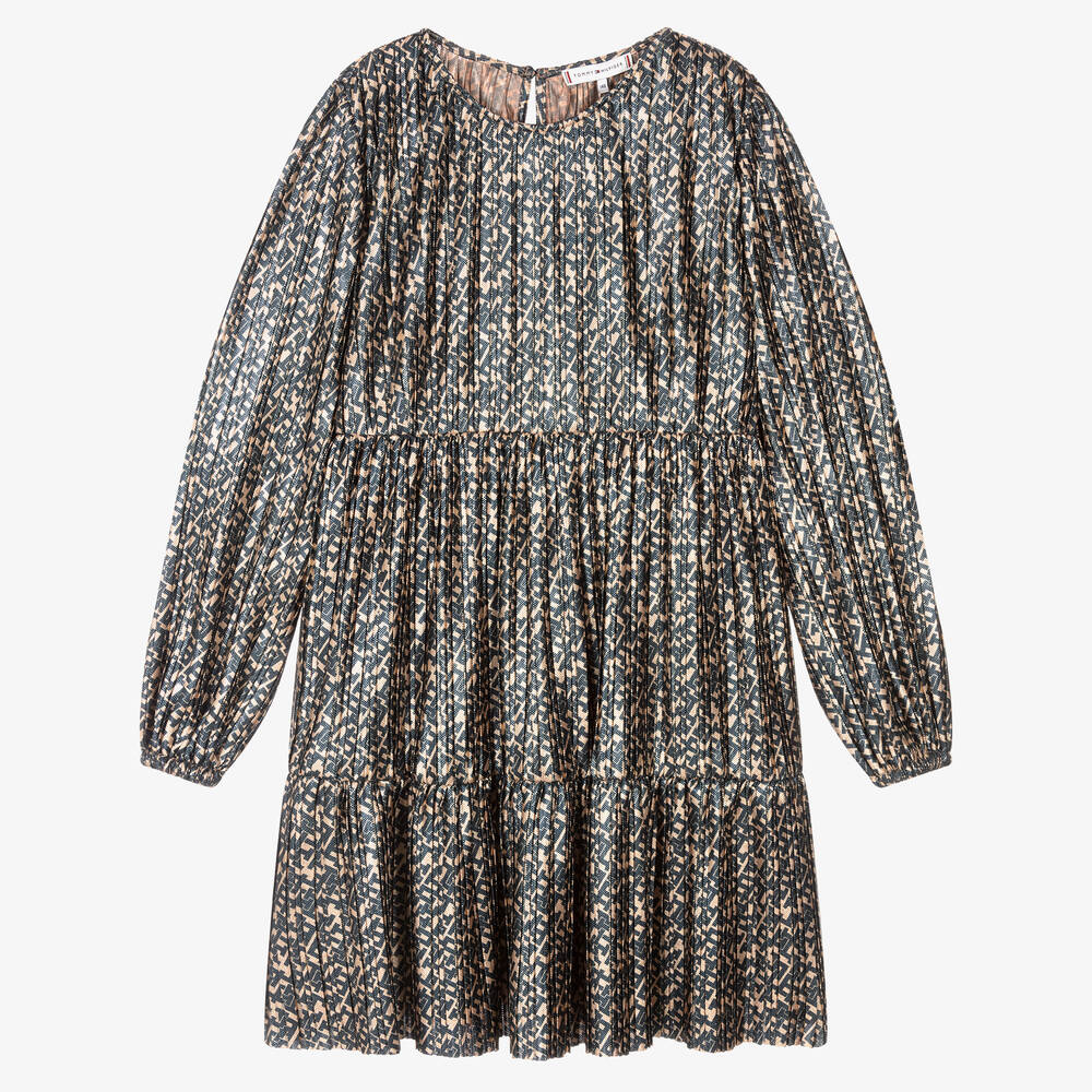 Tommy Hilfiger - Teen Monogram Kleid in Blau & Gold | Childrensalon Outlet