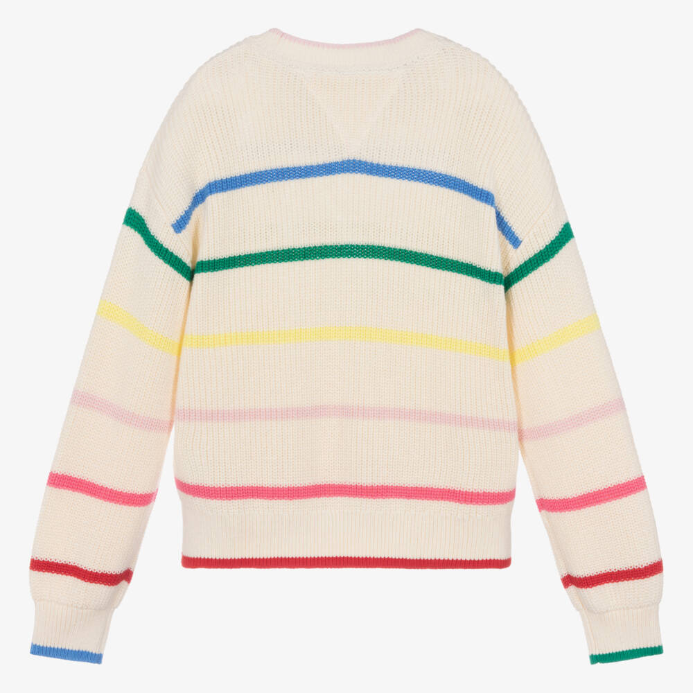 Tommy Hilfiger - Teen Girls Ivory Organic Cotton Sweater ...