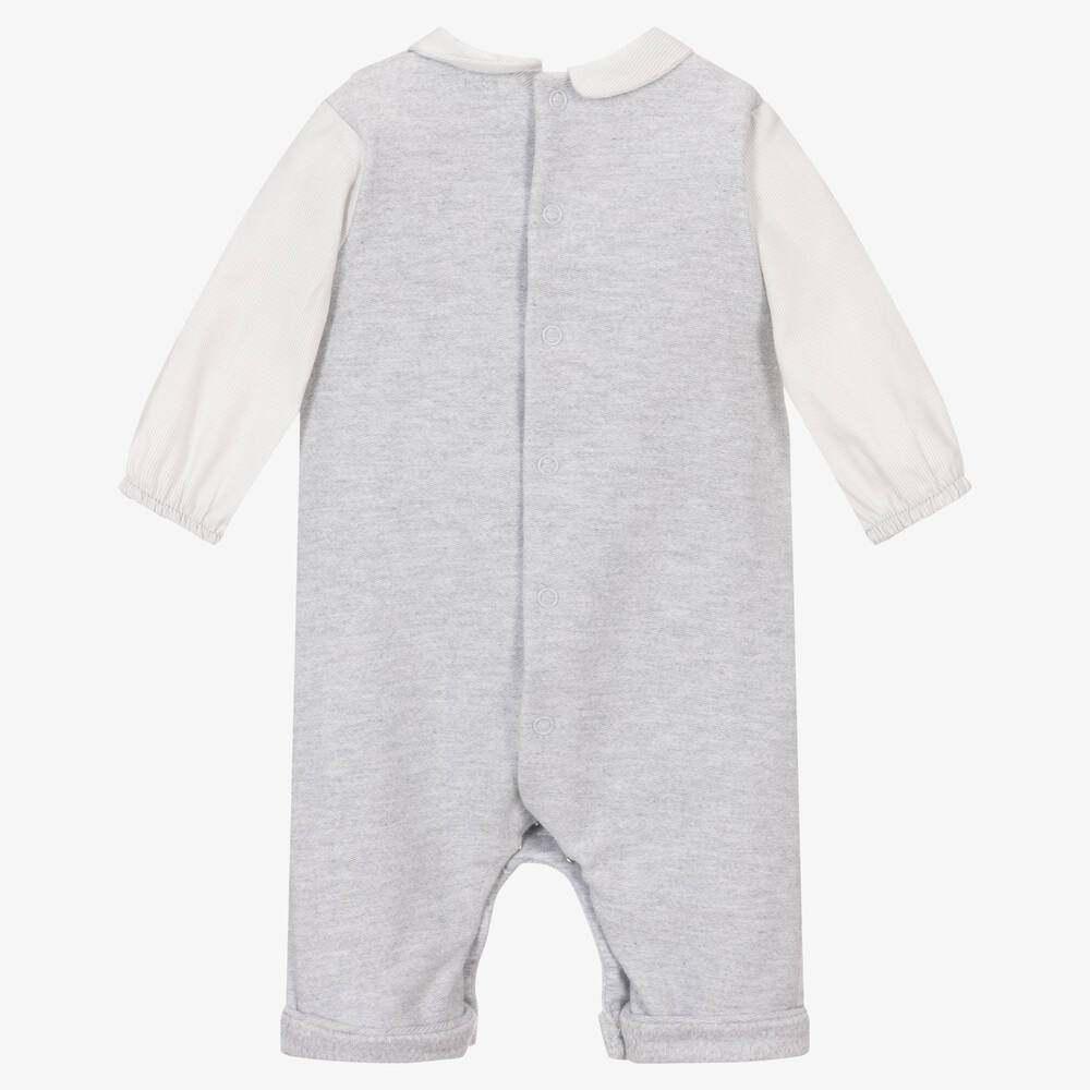Tutto Piccolo - Baby Boys Grey Cotton Romper | Childrensalon Outlet