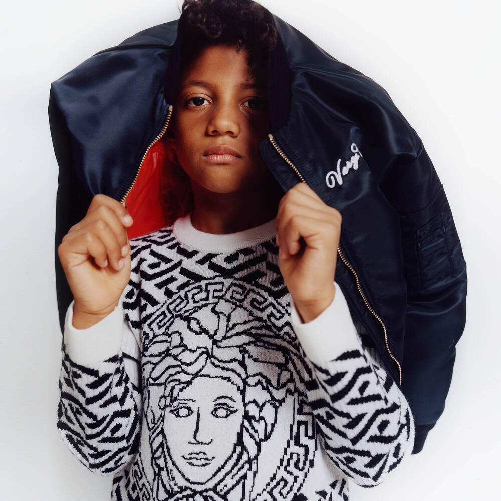 Versace - Black & White Medusa Sweater | Childrensalon Outlet