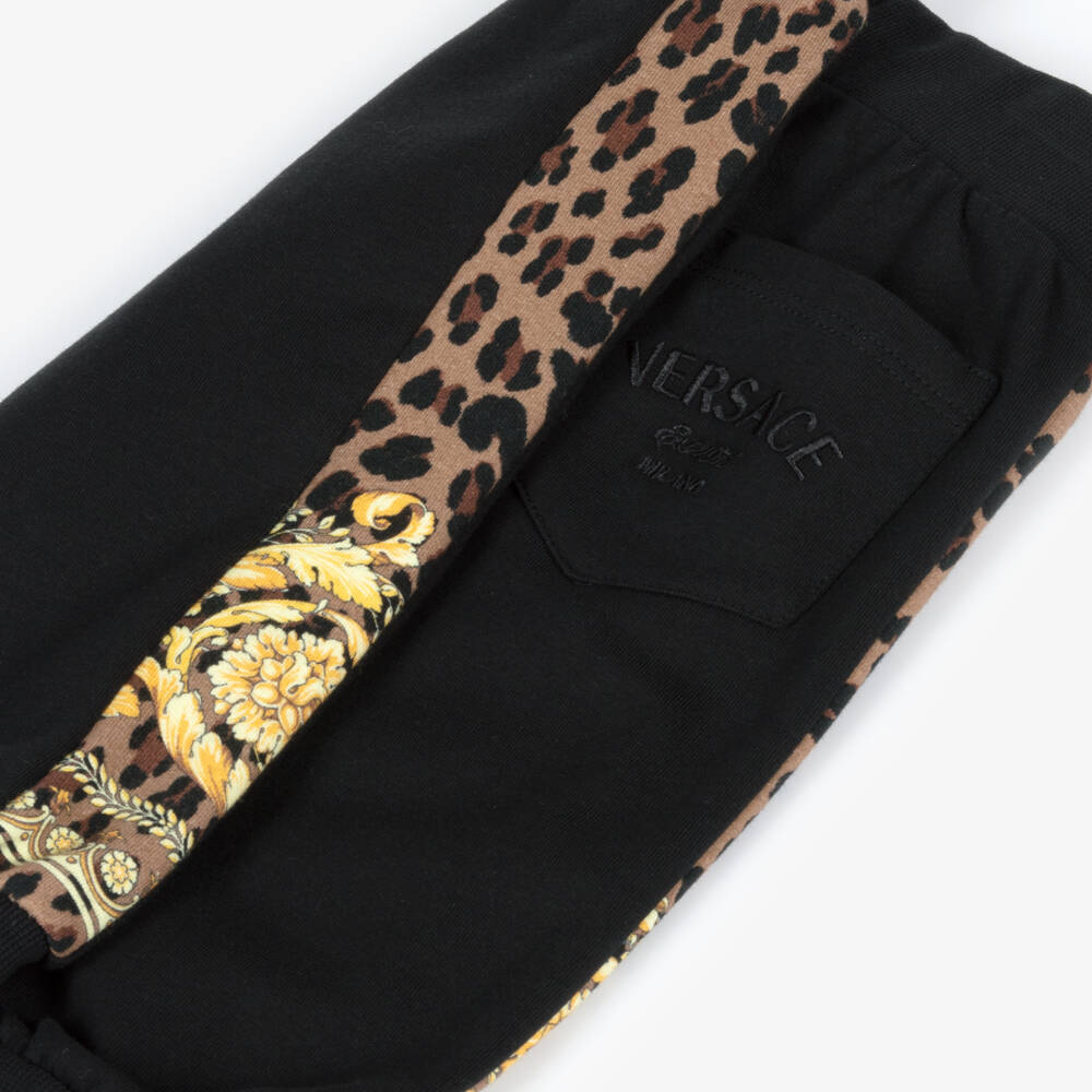 Versace - Boys Black Baroque Print Joggers | Childrensalon Outlet