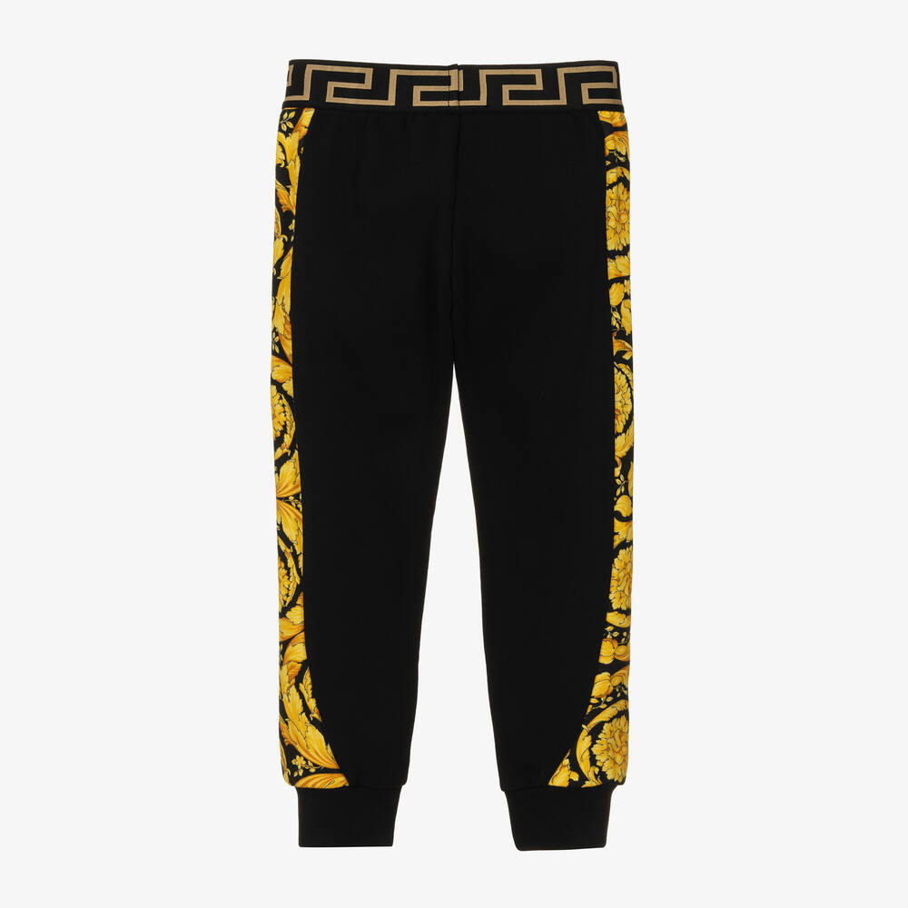 Versace - Boys Black & Gold Barocco Joggers | Childrensalon Outlet