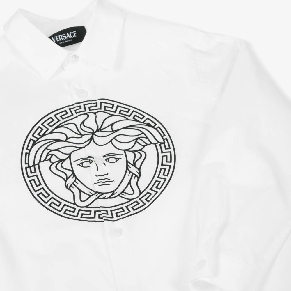 Versace - Boys Ivory Cotton Medusa Top | Childrensalon Outlet