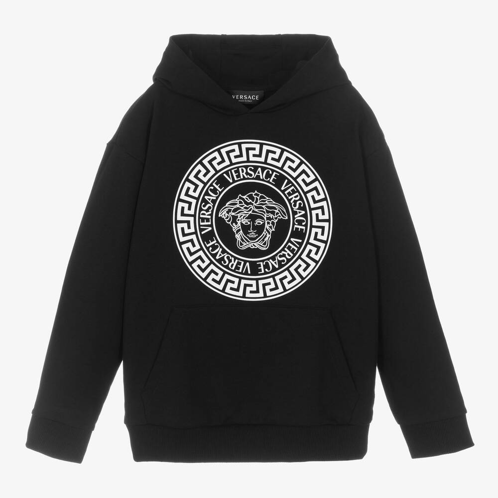 Versace - Teen Medusa Hoodie in Schwarz-Weiß | Childrensalon Outlet