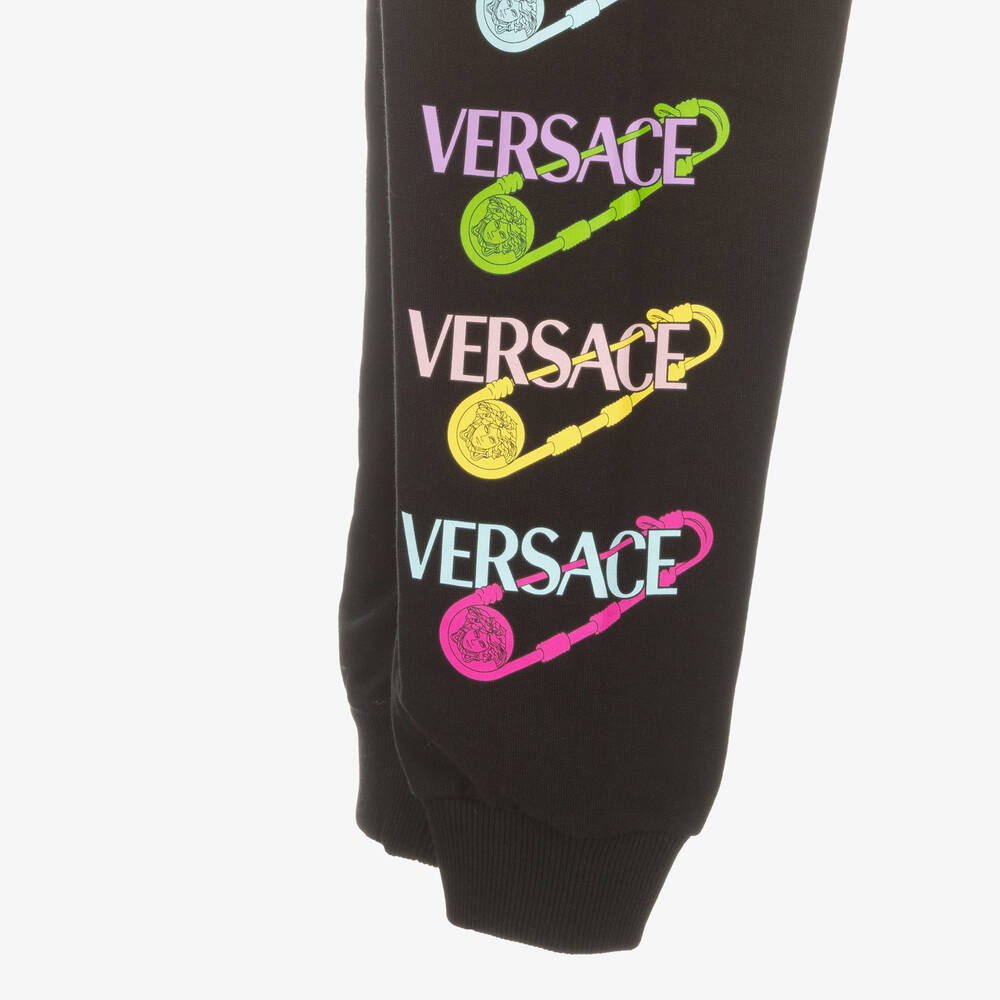 Versace - Teen Girls Black Logo Joggers | Childrensalon Outlet